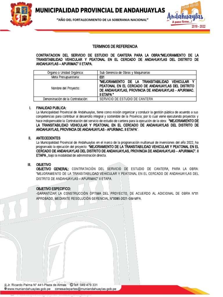 Ok TDR Estudio de Cantera | PDF | Hormigón