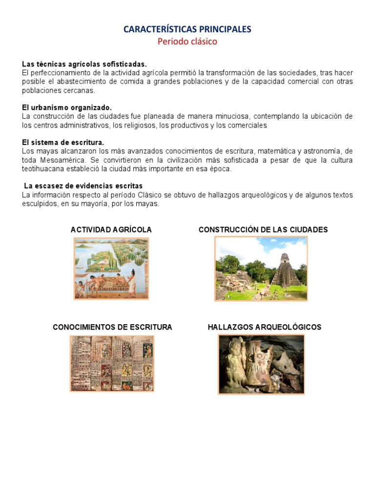 22 Características Principales Periodo Clásico | PDF