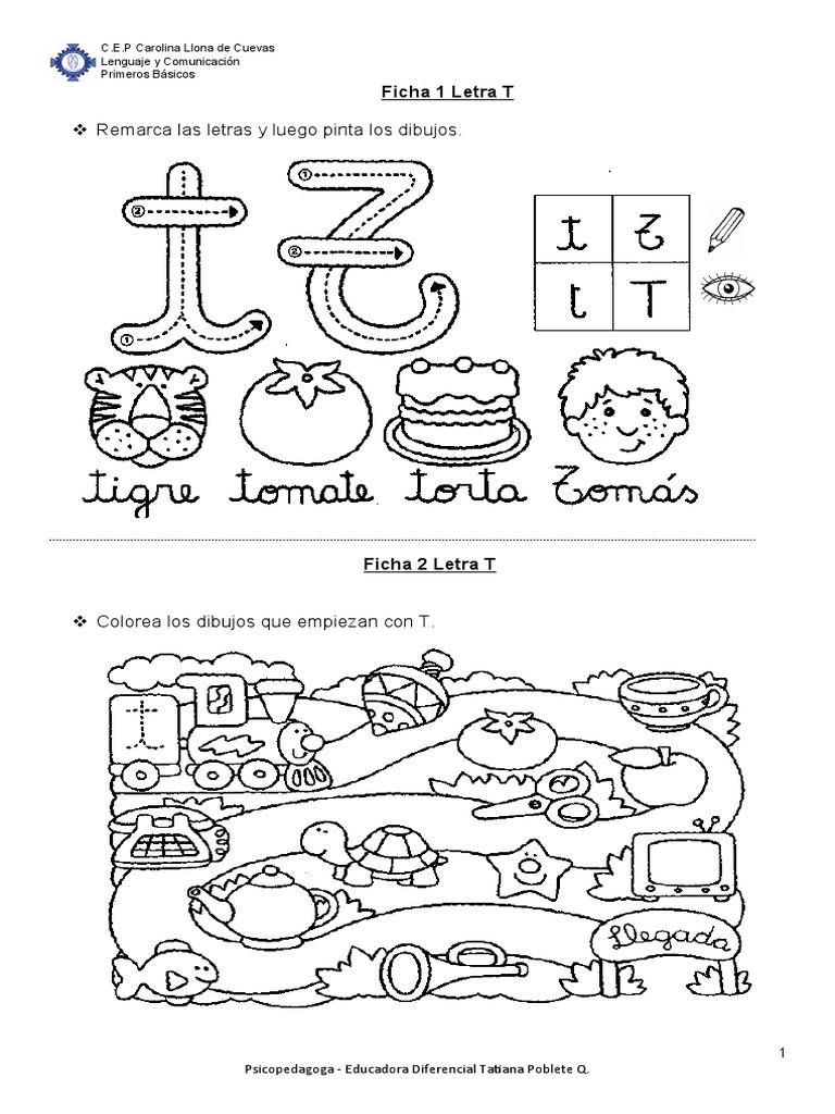 Fichas 6 Letra T | PDF