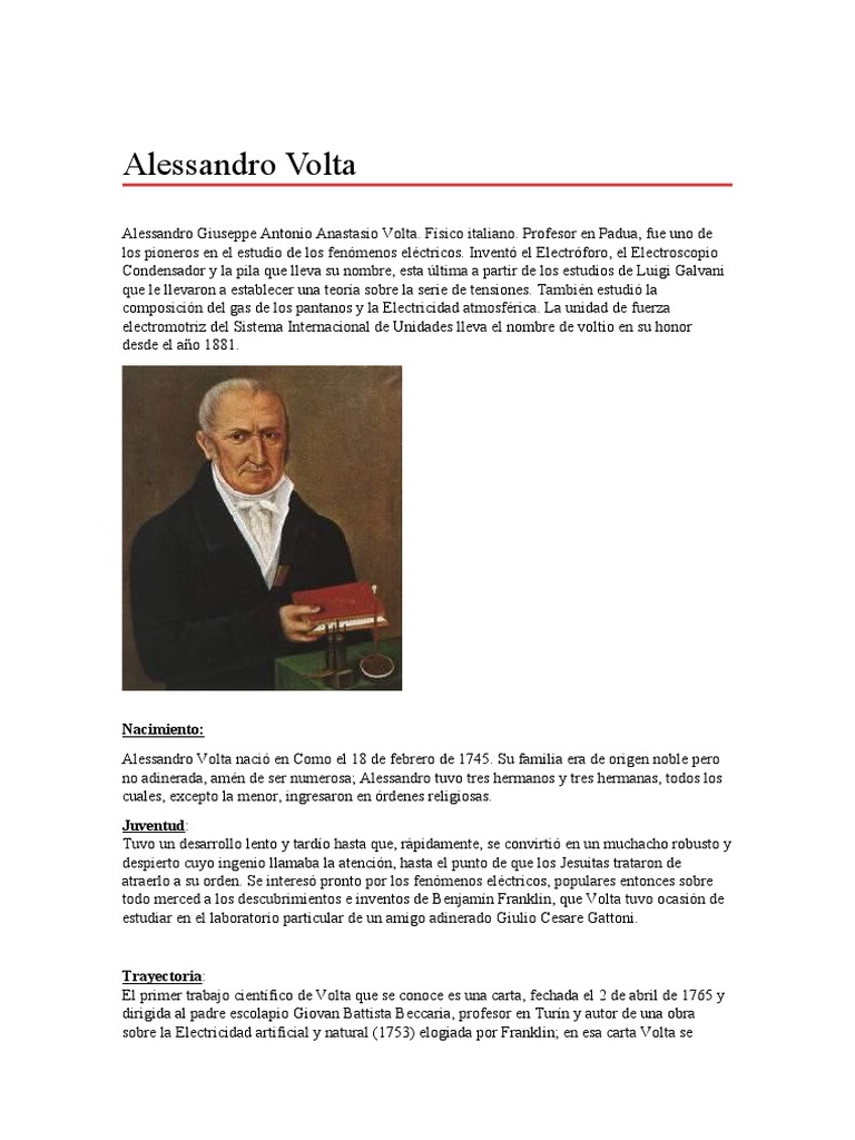 Circuitos Electricos Alessandro Volta | PDF | Electromagnetismo ...