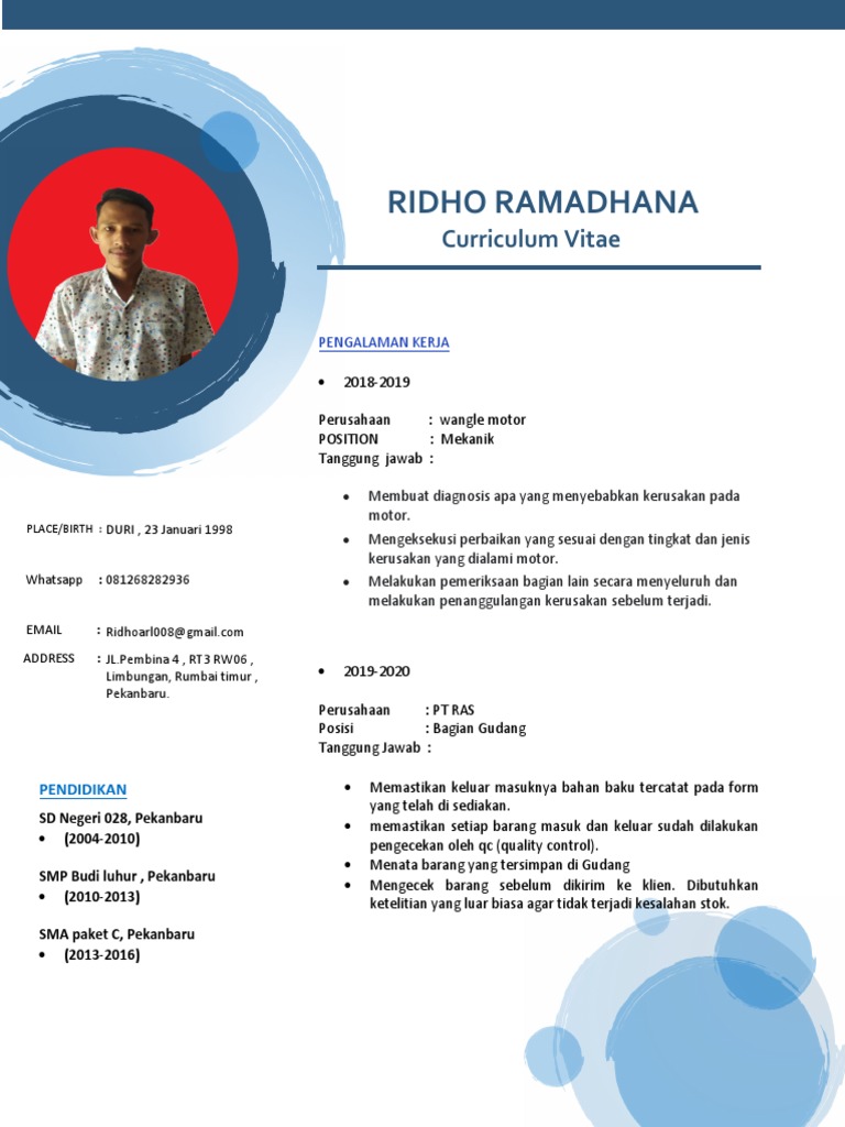 CV Ridho Ramadhana | PDF