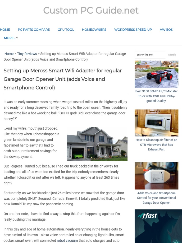 Setting Up Meross Smart Wifi Adapter For Regular Garage Door Opener ...