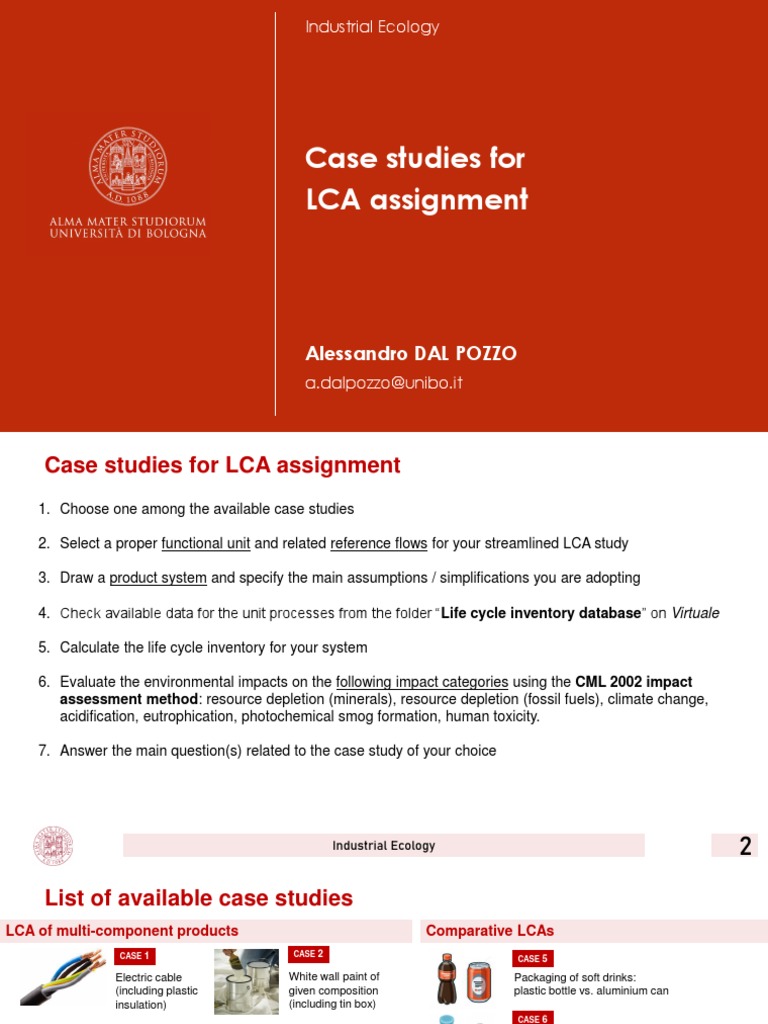 Case Studies For LCA Assignment | PDF | Life Cycle Assessment | Recycling