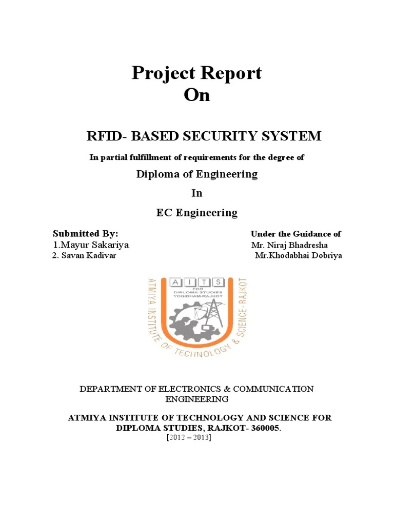 Rfid Project Report | PDF | Resistor | Light Emitting Diode