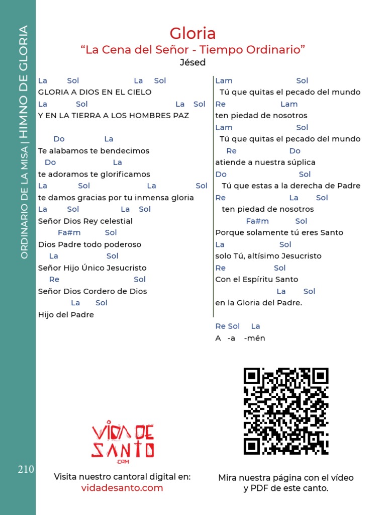Gloria Jesed La Cena Del Senor Acordes | PDF | eucaristía | Misa (liturgia)