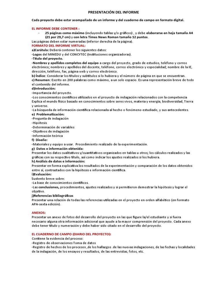 Formato de Presentación Del Informe | PDF | Hipótesis | Evaluación