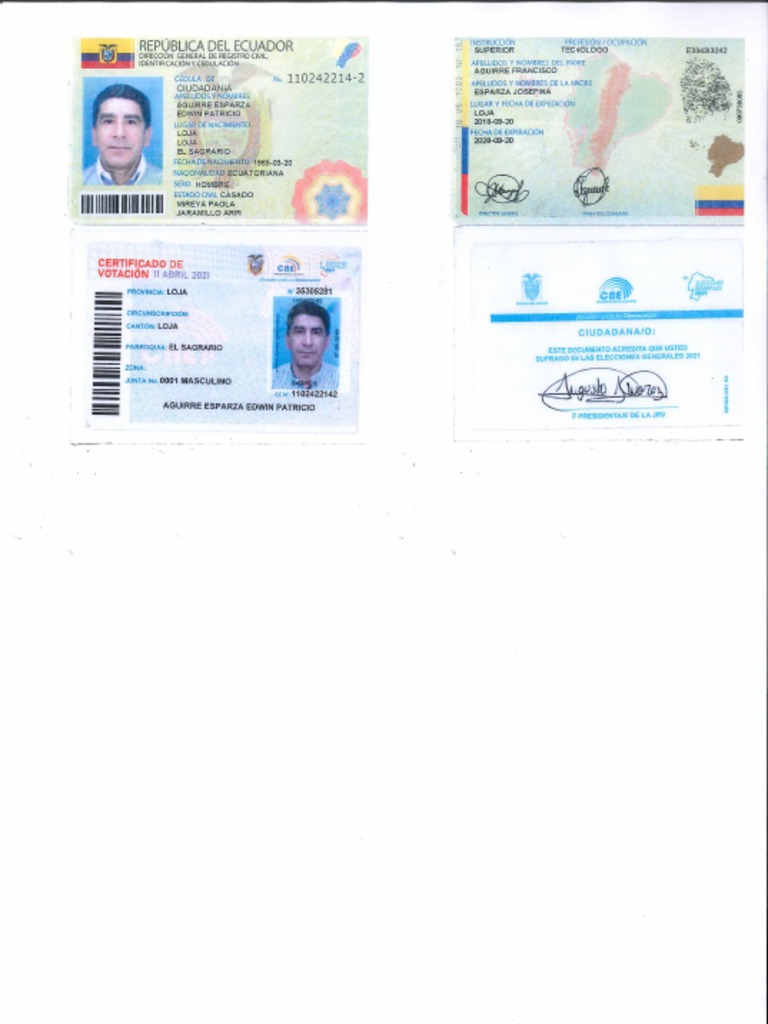 Cedula Edwin Aguirre (2125) | PDF