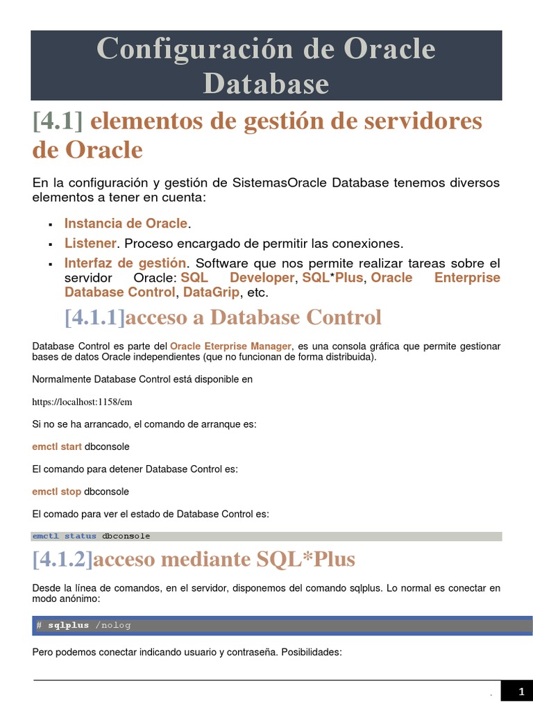 Configuración de Oracle Database | PDF | Archivo de computadora | Bases de datos