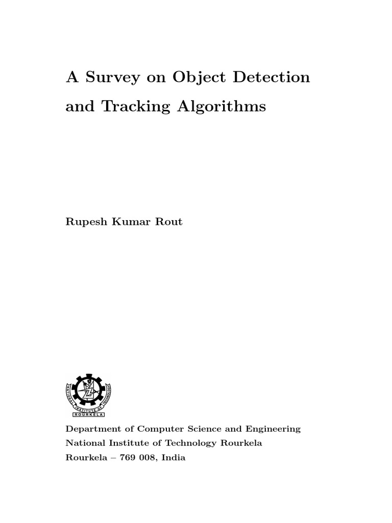 A Survey On Object Detection And Tracking Algorithms 2013 Download Free Pdf Image