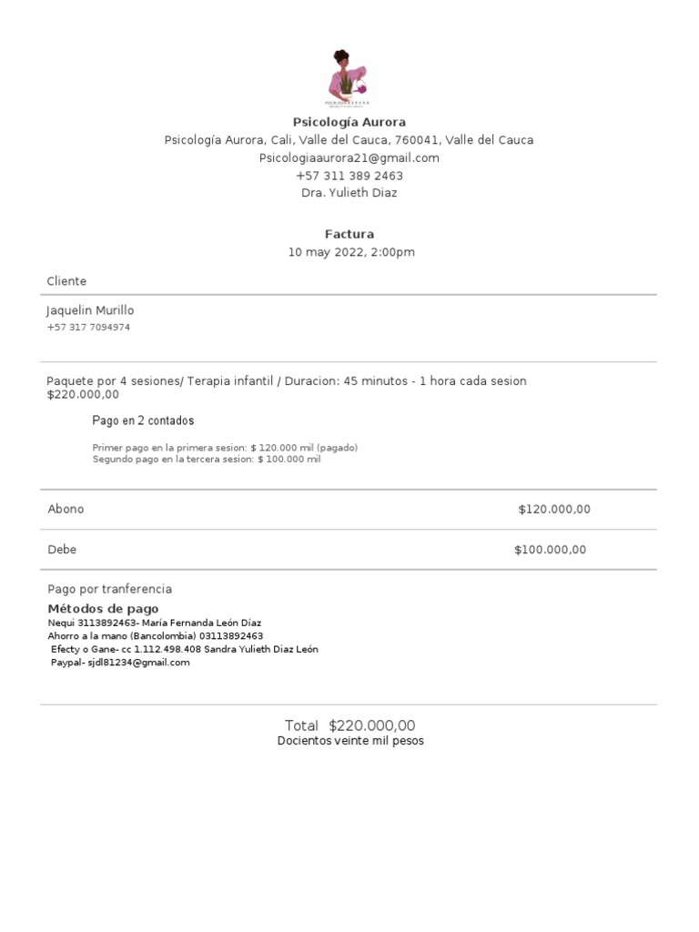 Recibo De Cobro Cash Sample