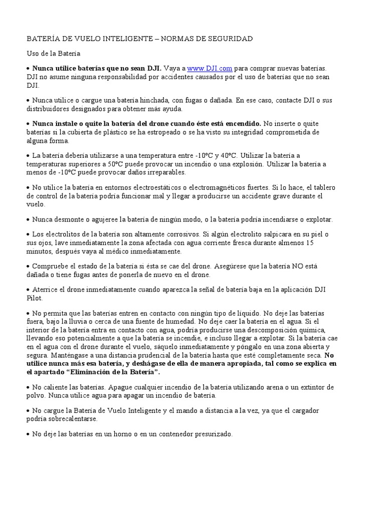 Manual Bateria Inteligente DJI Inspire 1 | PDF | Cargador de batería | Agua
