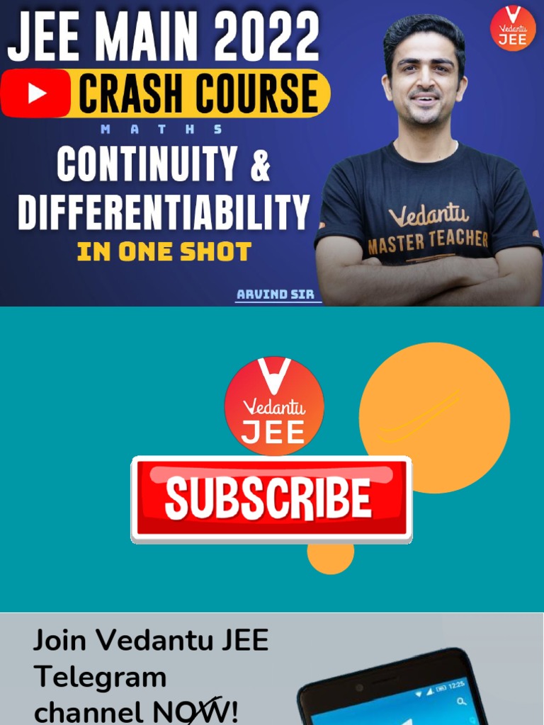 Continuity and Differentiability - Crash Course | PDF | Derivative ...