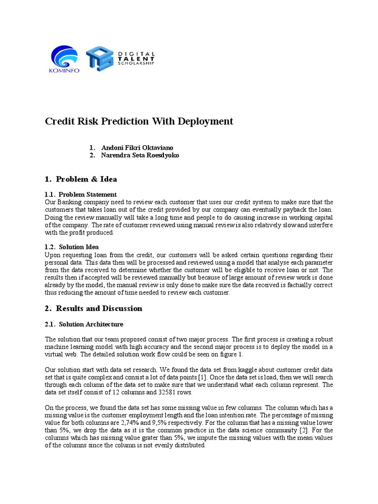 Credit Risk Prediction Model Deployment | PDF | Machine Learning ...