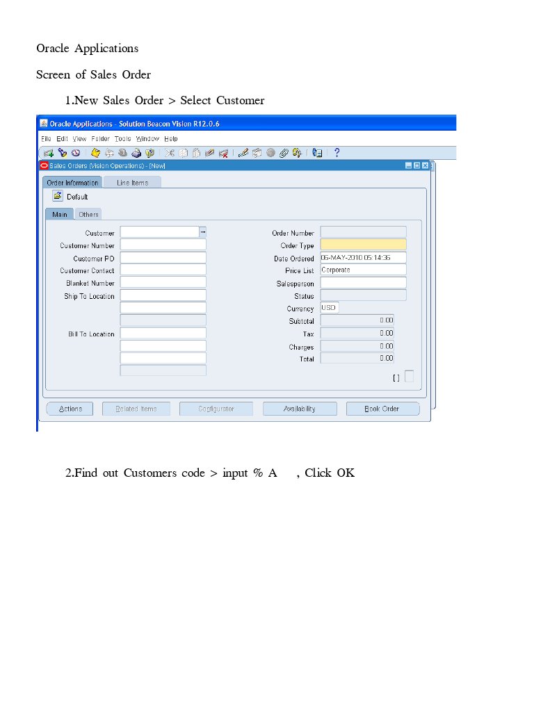 Creating Sales Orders in Oracle Apps | PDF