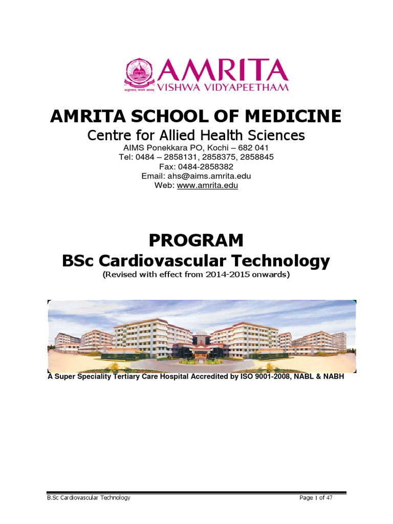 bsc-cardiovascular-technology-curriculum | PDF | Vein | Atrium (Heart)