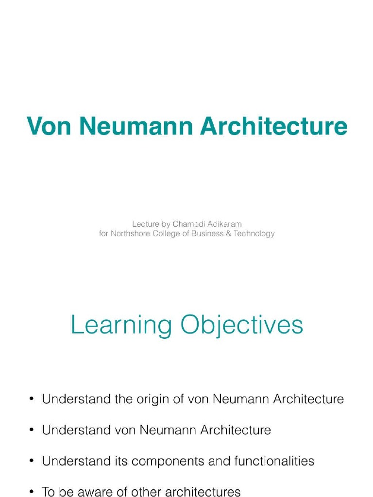 The Von Neumann Architecture | PDF | Computer Data Storage | Central Processing Unit