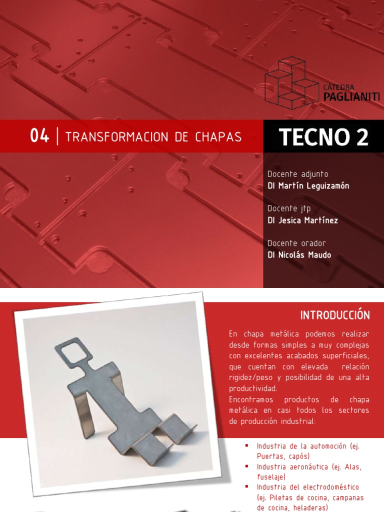 TEORICA T2 - 04 Chapas y Procesos | PDF | Laminado (metalmecánica) | Materiales de construcción