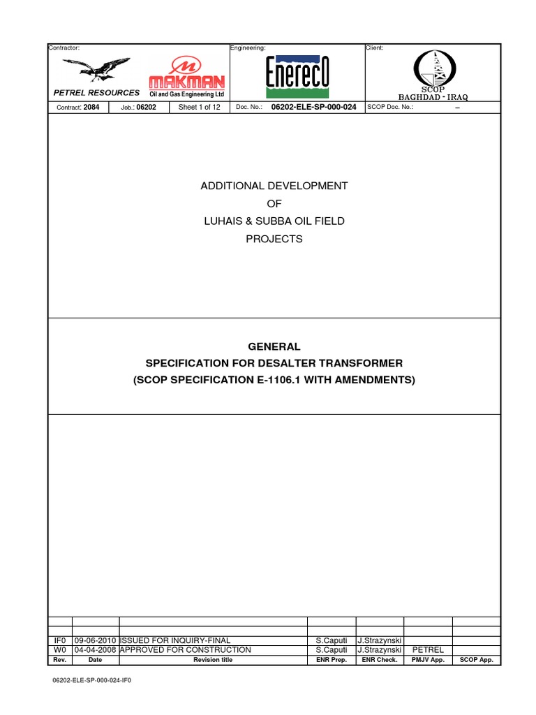 Additional Development OF Luhais & Subba Oil Field Projects | PDF ...