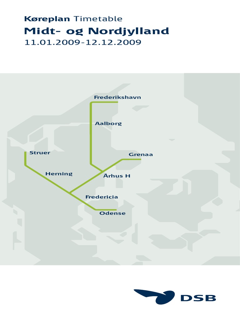 Køreplan - Midt - Og Nordjylland - 11.01.2009-12.12.2009 - DSB | PDF