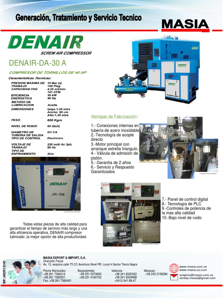 Manual del Compresor Denair DA-30 | PDF