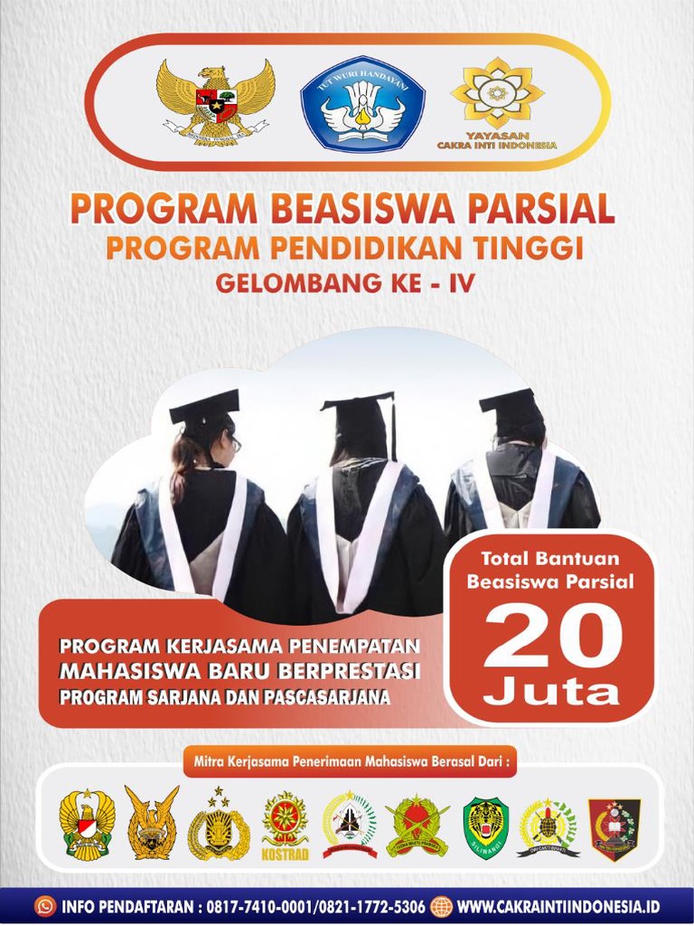 Brosur Program Beasiswa Parsial Cakra Inti Indonesia | PDF
