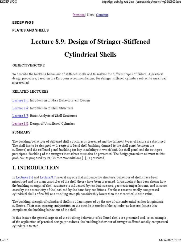 Cylinder - Stiffner Buckling | PDF | Buckling | Deformation (Engineering)