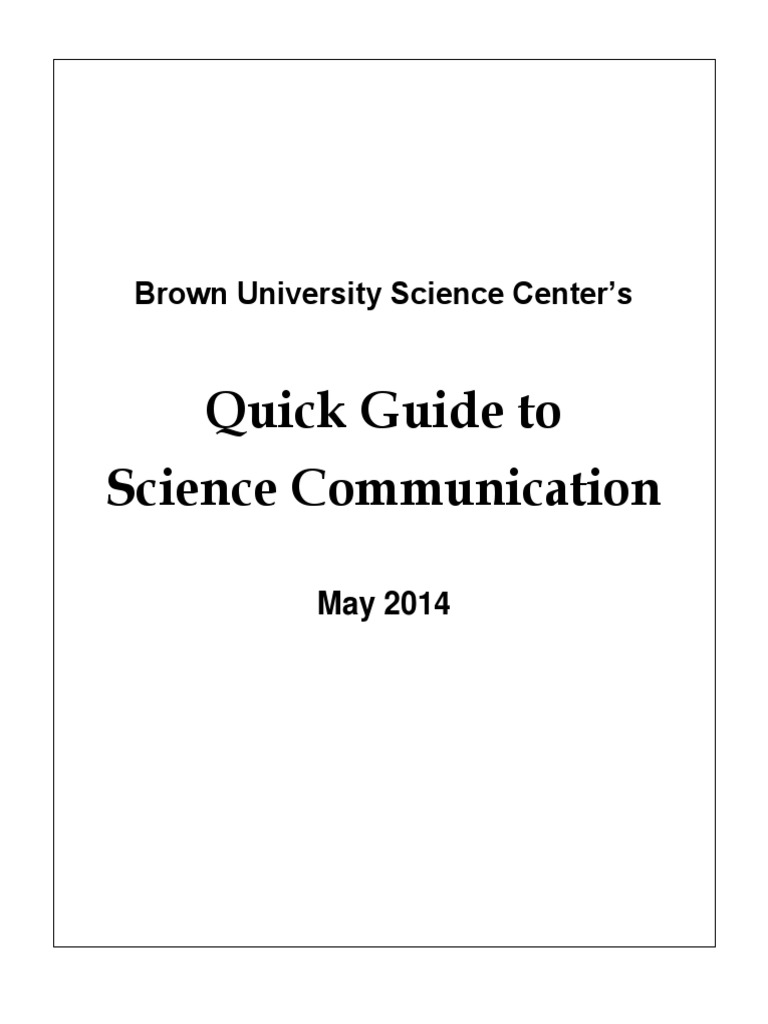 Quick Guide To Science Communication 0 | PDF | Infographics | Framing ...