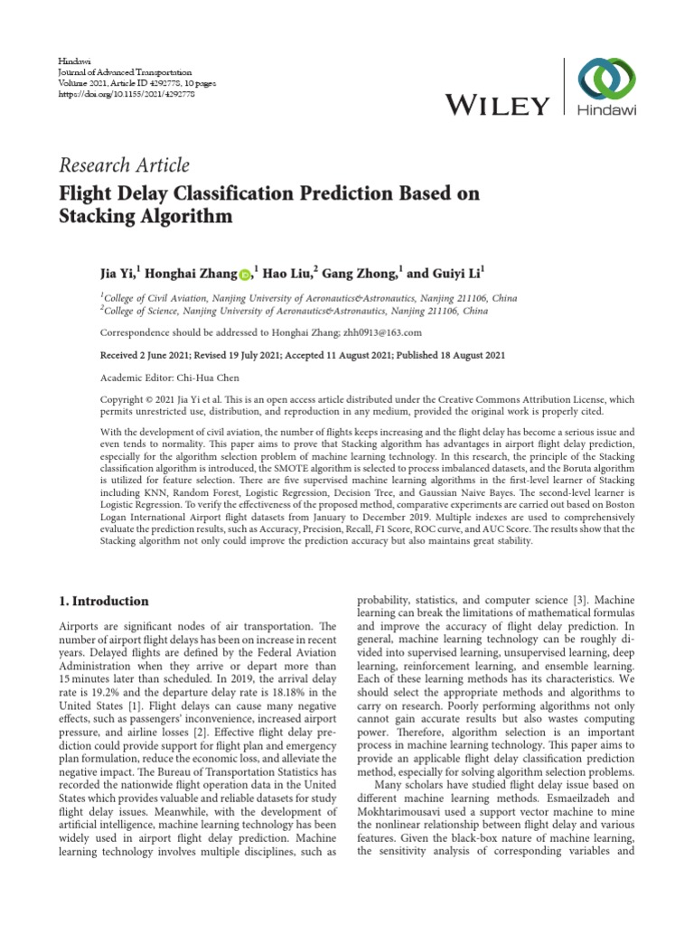 Example On Flight Delay Data | PDF | Machine Learning | Statistical Classification
