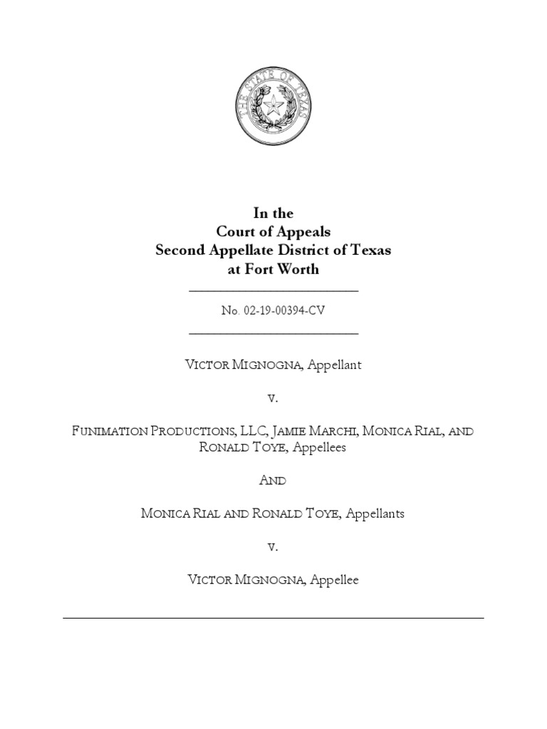 Vic Mignogna Monica Rial, Jamie Marchi, Ron Toye, Funimation Memorandum ...