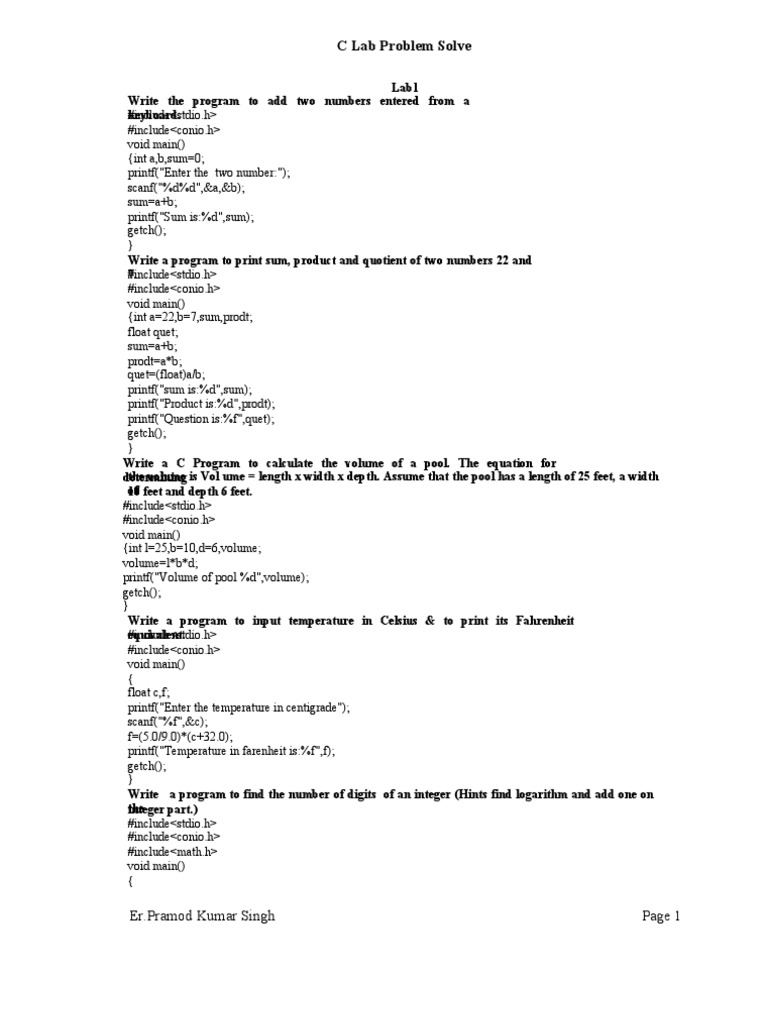 Clab Solution Pdf Pointer Computer Programming Matrix Mathematics