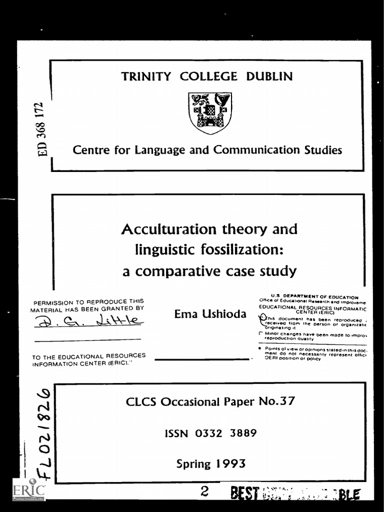 The Acculturation Model in SLA | PDF | Second Language Acquisition ... The Acculturation Model in SLA | PDF | Second Language Acquisition ...