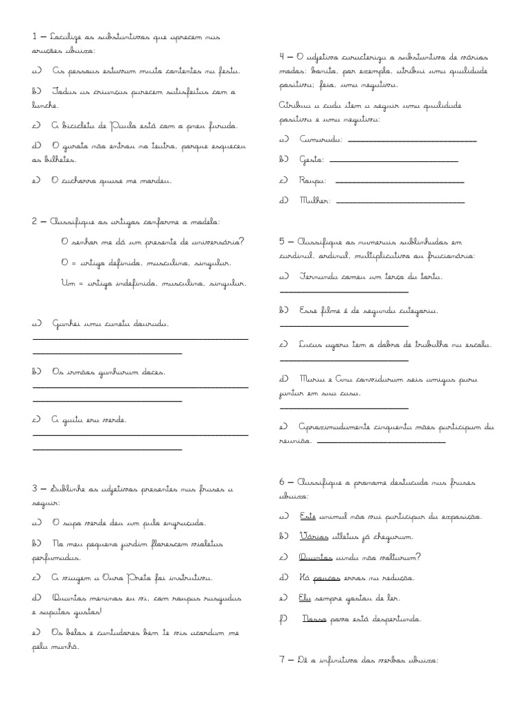 Classe Gramatical 7 e 8 Ano | PDF | Pronome | Semântica