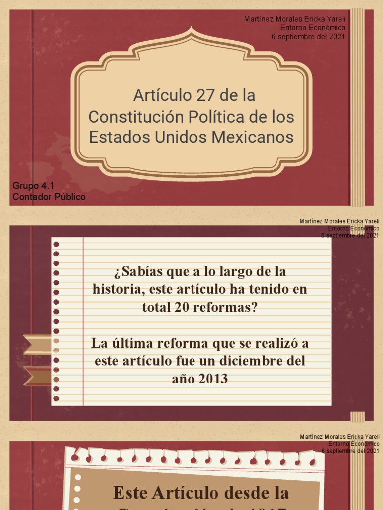 Artículo 27 de La CPEUM | PDF | Propiedad | Dominio eminente