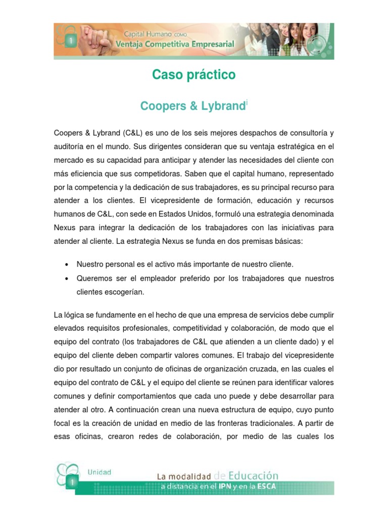 ACH U1 Act3 Caso Practico Coopers Lybrand | PDF | Business | Cliente