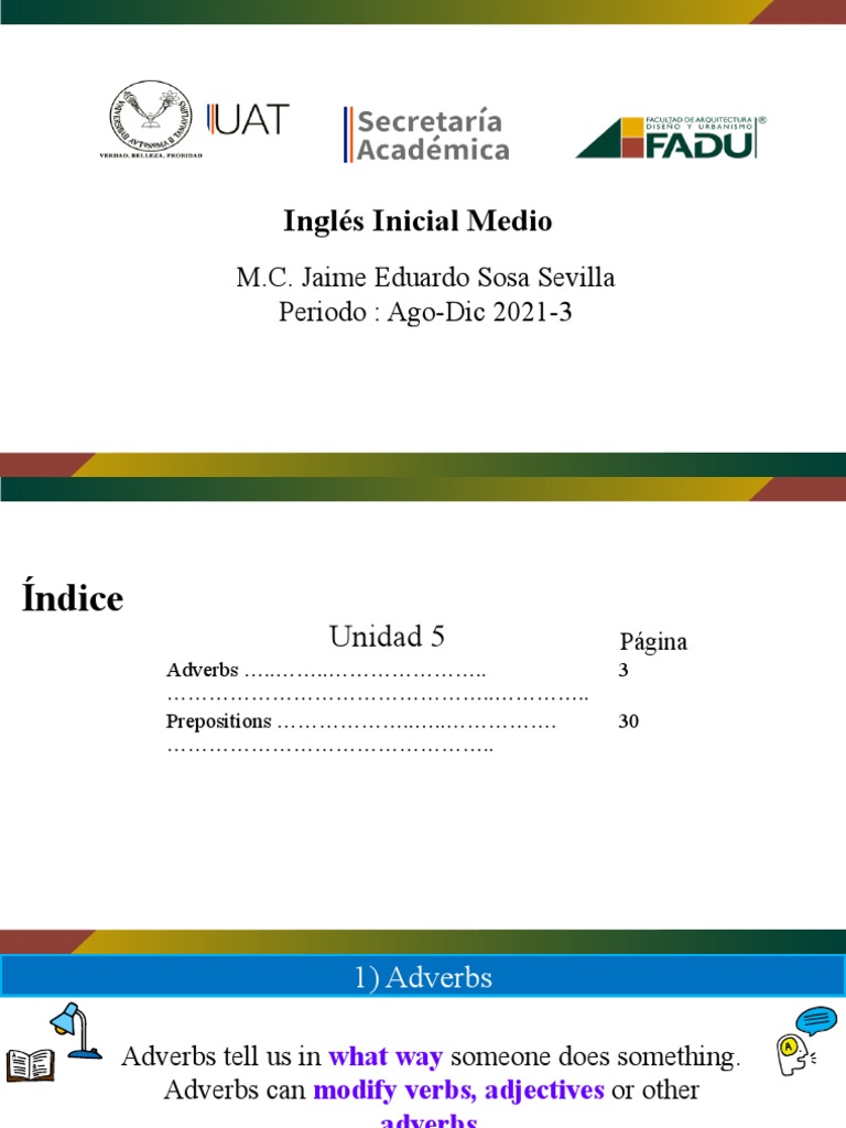 English Adverbs Guide | PDF | Adverb | Verb