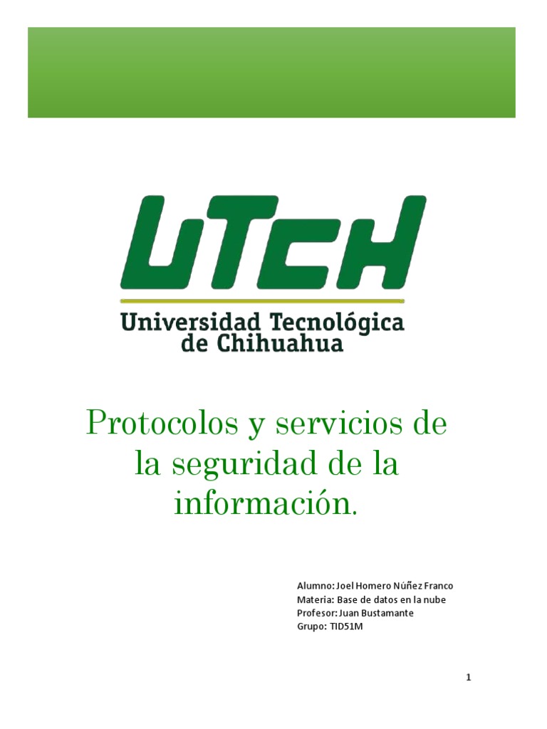 Protocolos y Servicios de Seguridad de La Informacion | Descargar ...