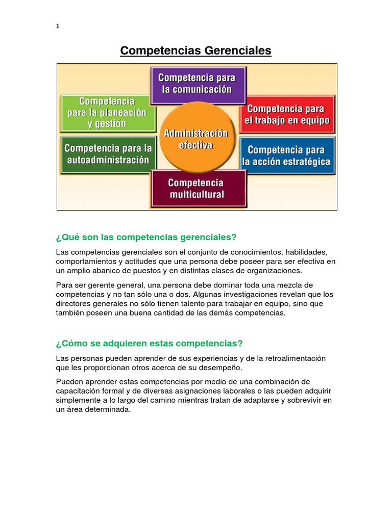 2 Competencias Gerenciales | PDF | Planificación | Gestión de recursos humanos