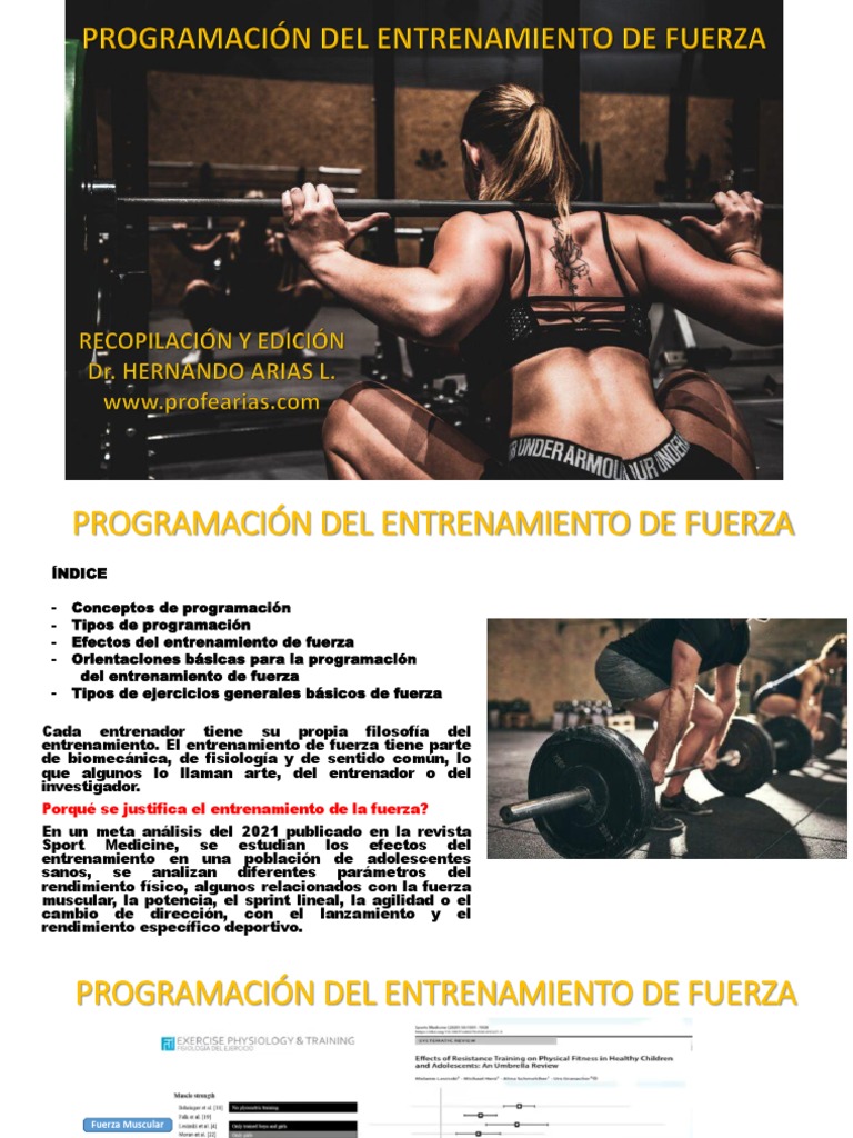 Entrenamiento de Fuerza: Programación Efectiva | PDF | Entrenamiento de fuerza | Fuerza