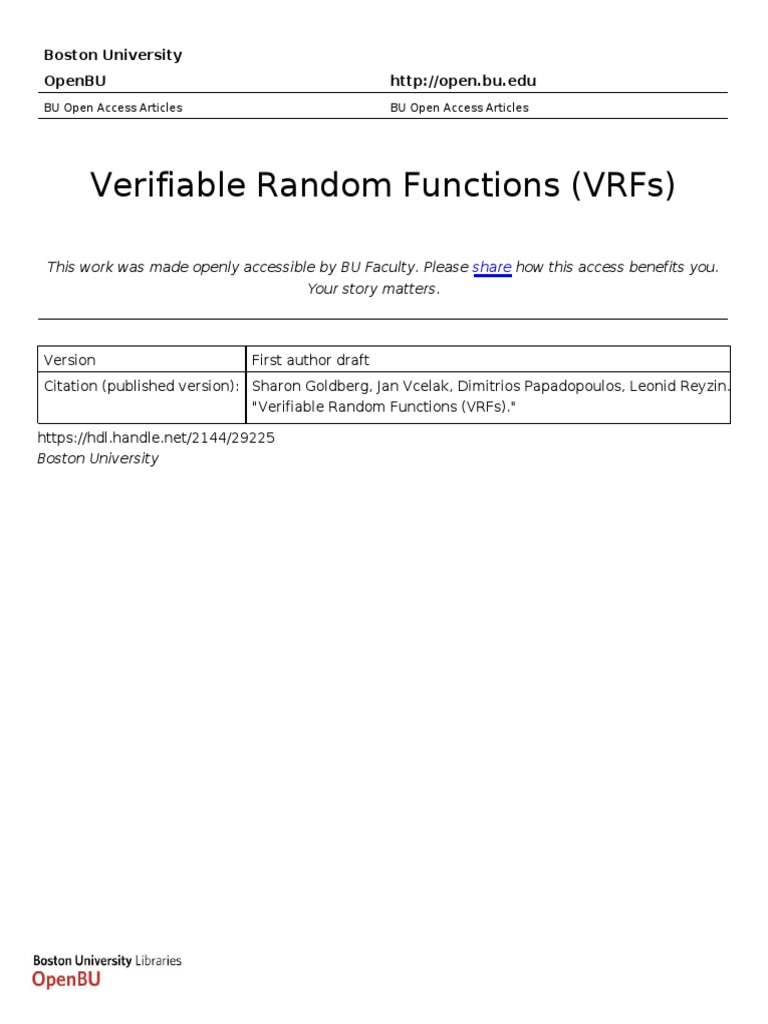 Draft Irtf CFRG VRF 01 | PDF | Computer Security | Security
