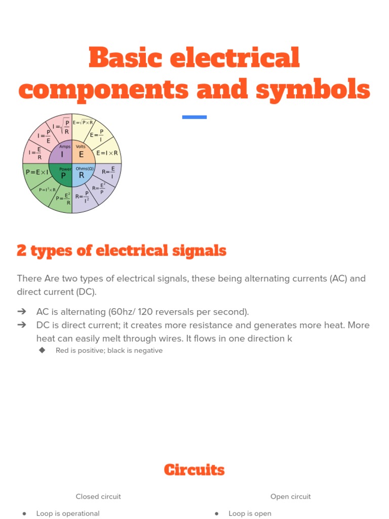 Overview of Electrical Components | PDF | Electrical Network ...
