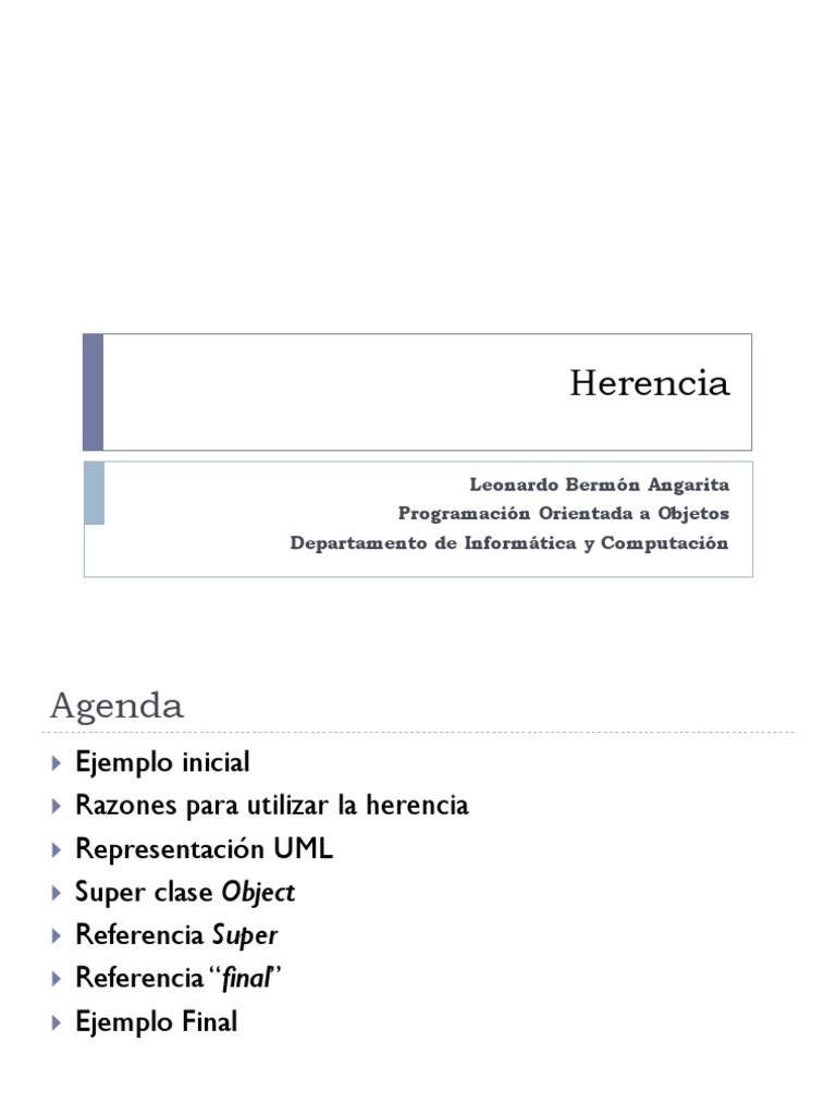 Herencia | PDF | Herencia (Programación Orientada a Objetos ...