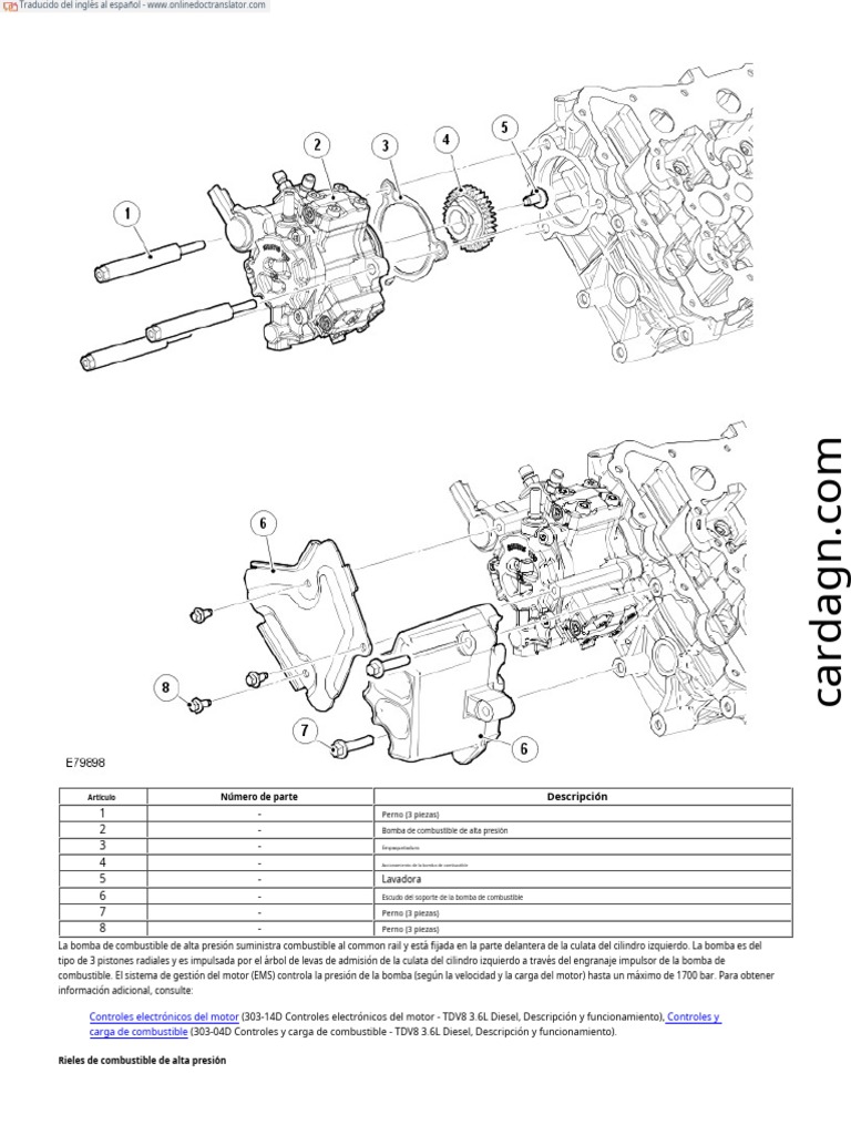 Range Rover 3.6L TDV8 Diesel Engine (032-082) .En - Es | PDF | Bomba ...