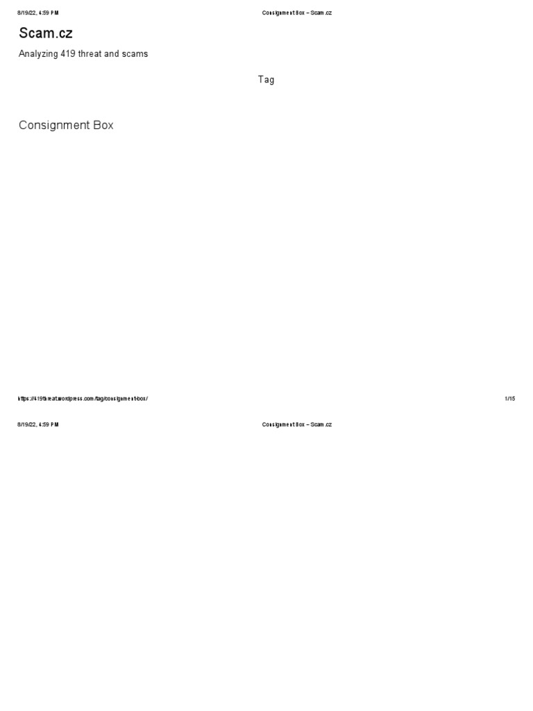 Consignment Box - Scam - CZ | PDF | Law