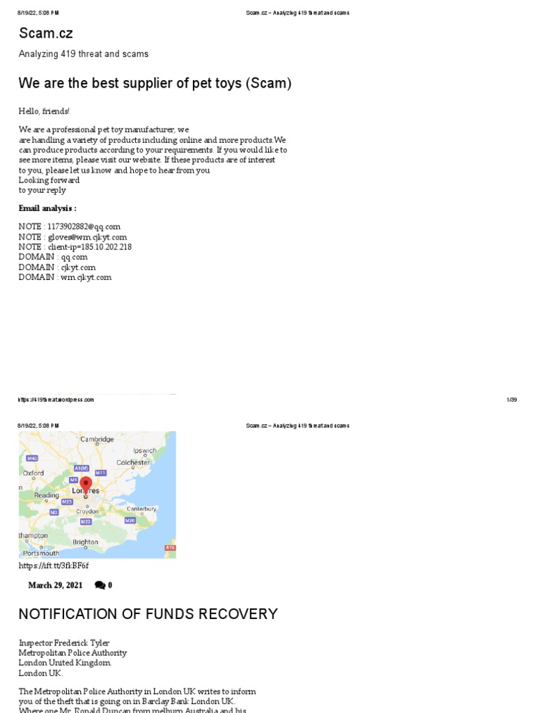 Scam - CZ - Analyzing 419 Threat and Scams | PDF | Malware | Antivirus ...