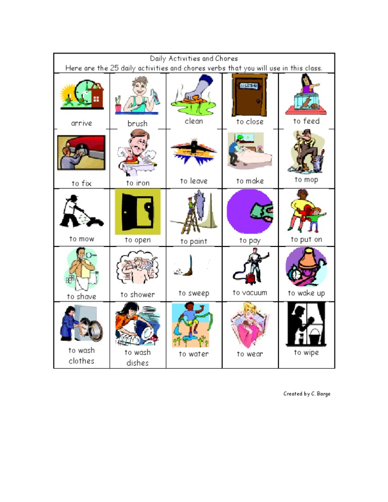 Daily Activities Chart | PDF | Lifestyle