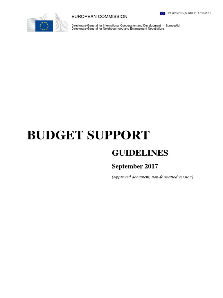 Budget Support Guidelines With Annexes PDF European Union 