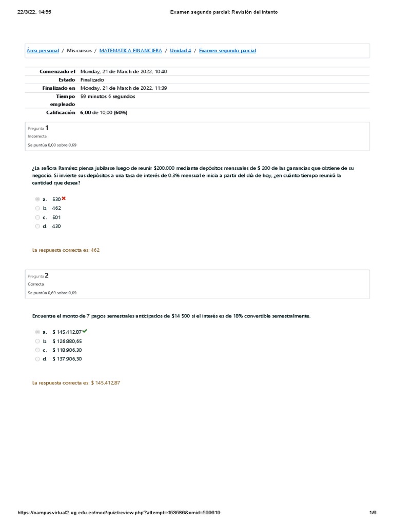 Examen Segundo Parcial - Revision Del Intento | PDF | Bancos | Bancario