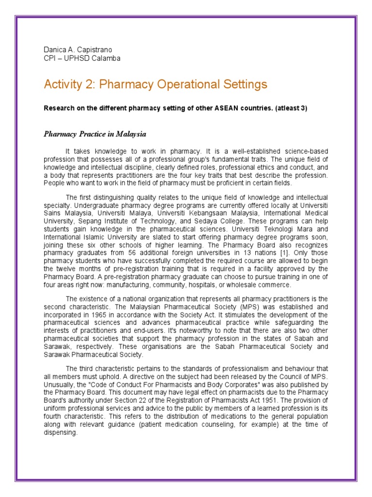 Exploring Pharmacy Practice Settings in Malaysia, India, and Vietnam ...