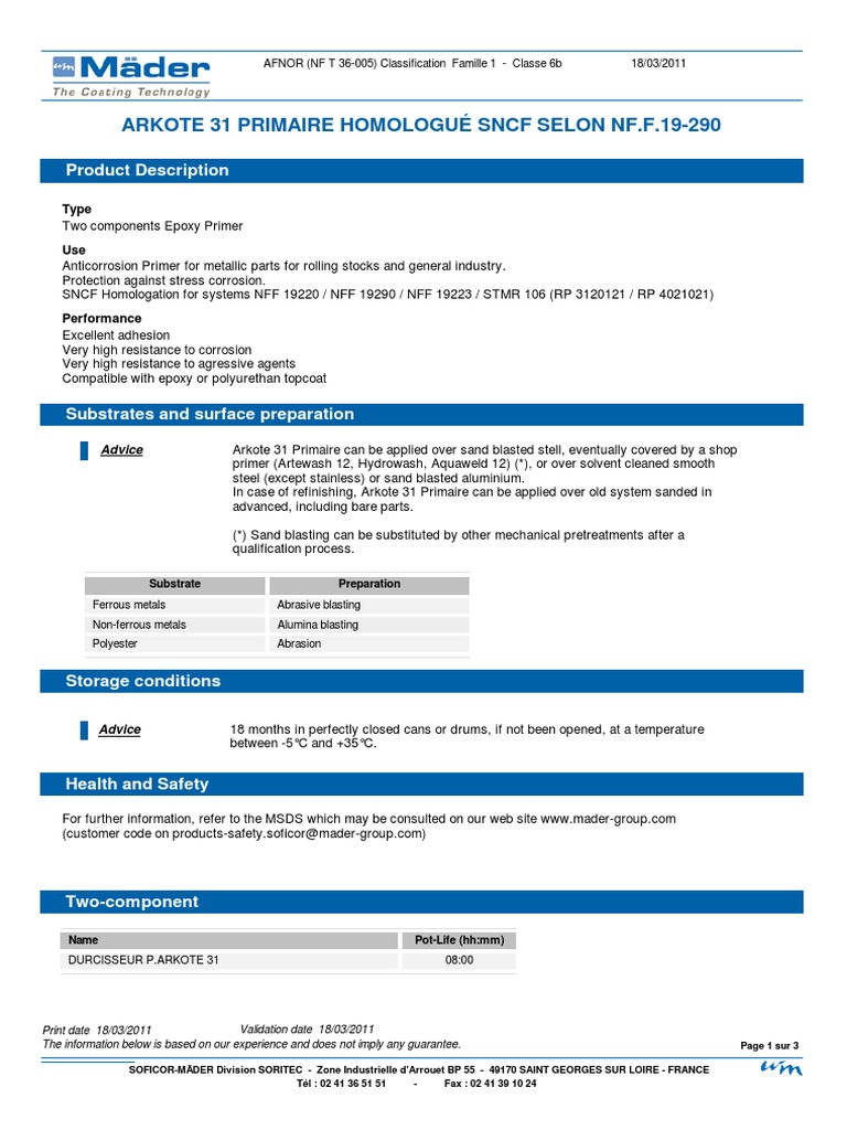 Arkote 31 Epoxy Primer (30608P3250) | PDF | Epoxy | Corrosion