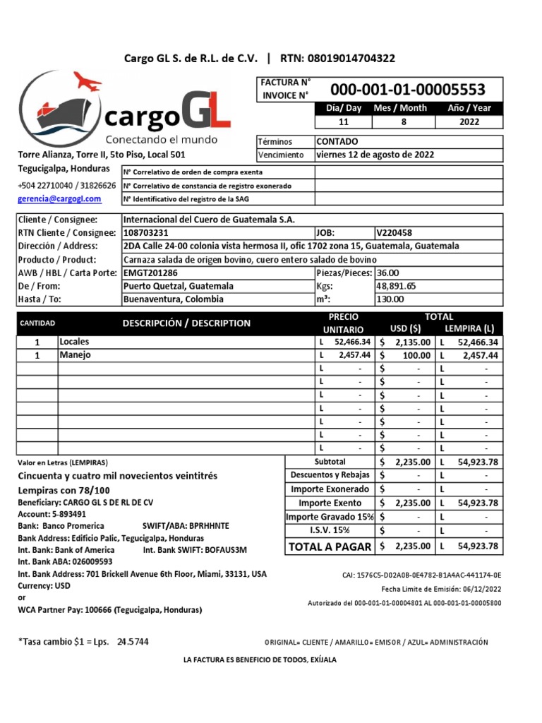 Factura 000-001-01-00005553 | PDF | Bancario